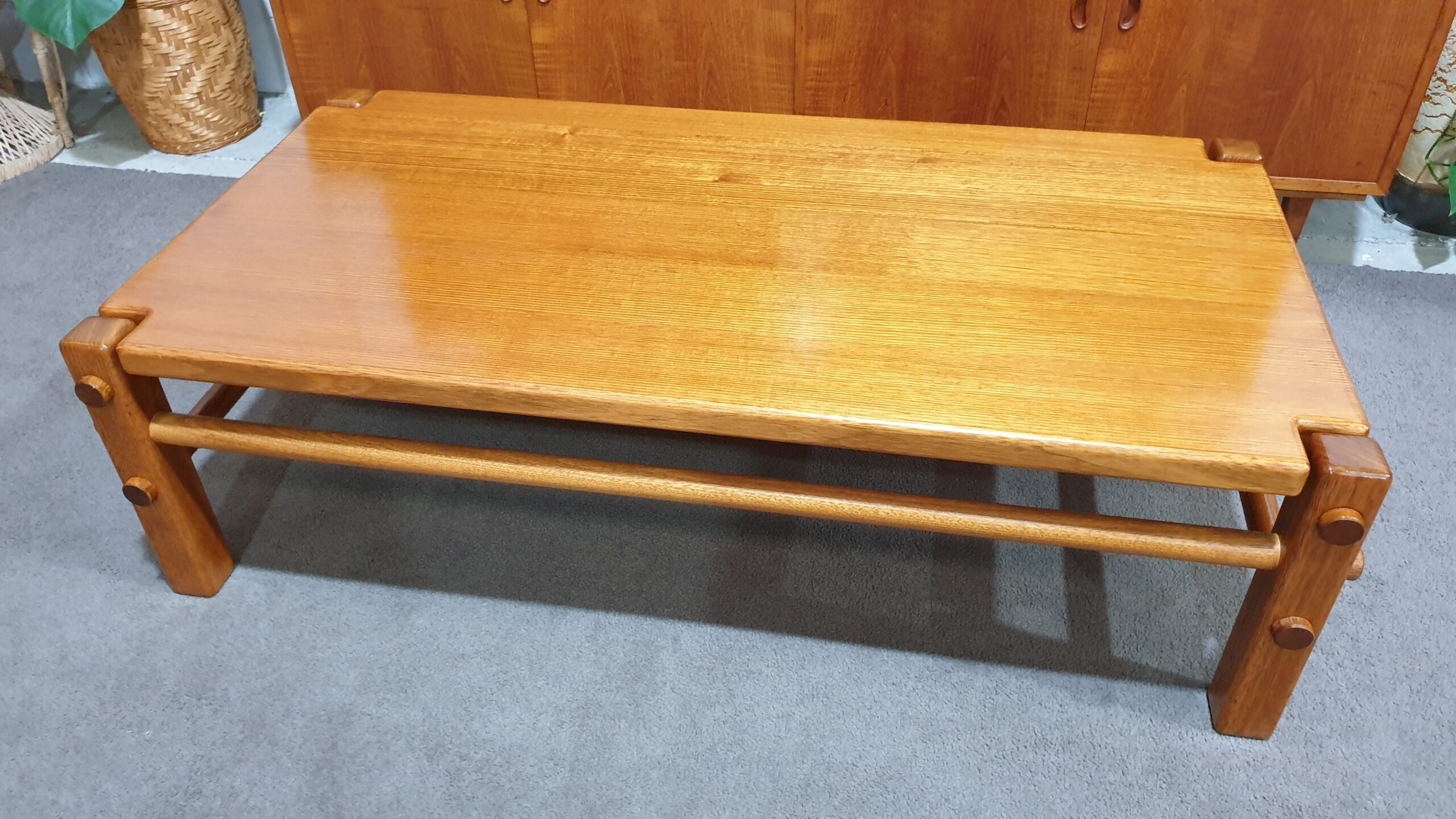 Retro Timber Coffee Table Post and Rail Large - Hilton and Main