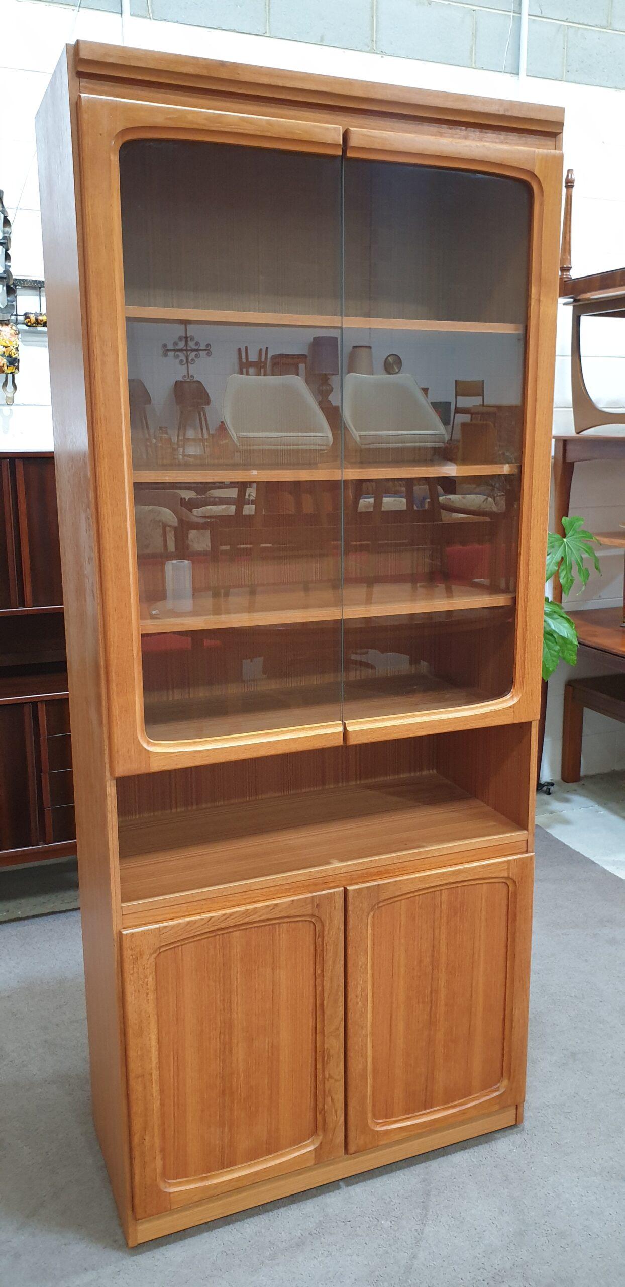 Retro Teak Wall Unit Display Cabinet - Hilton and Main