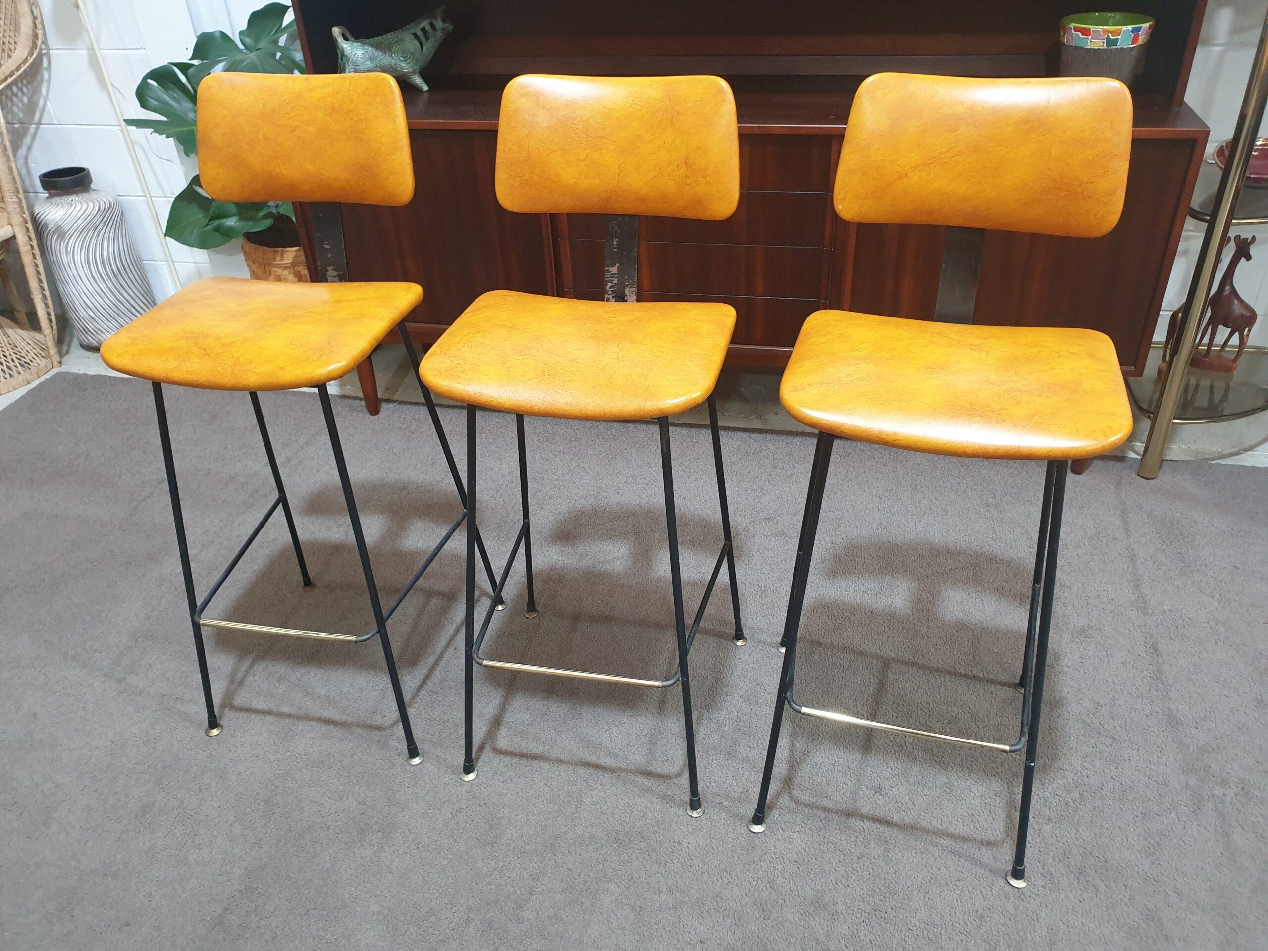 Retro Bar Counter Stools x 3 - Hilton and Main